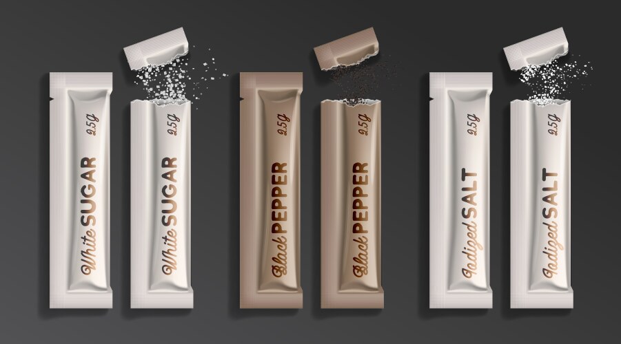 Sachet packet template set Royalty Free Vector Image