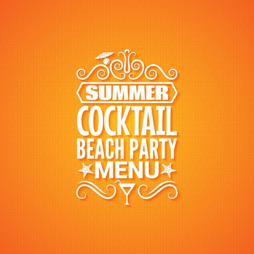 Cocktail summer party design menu background Vector Image