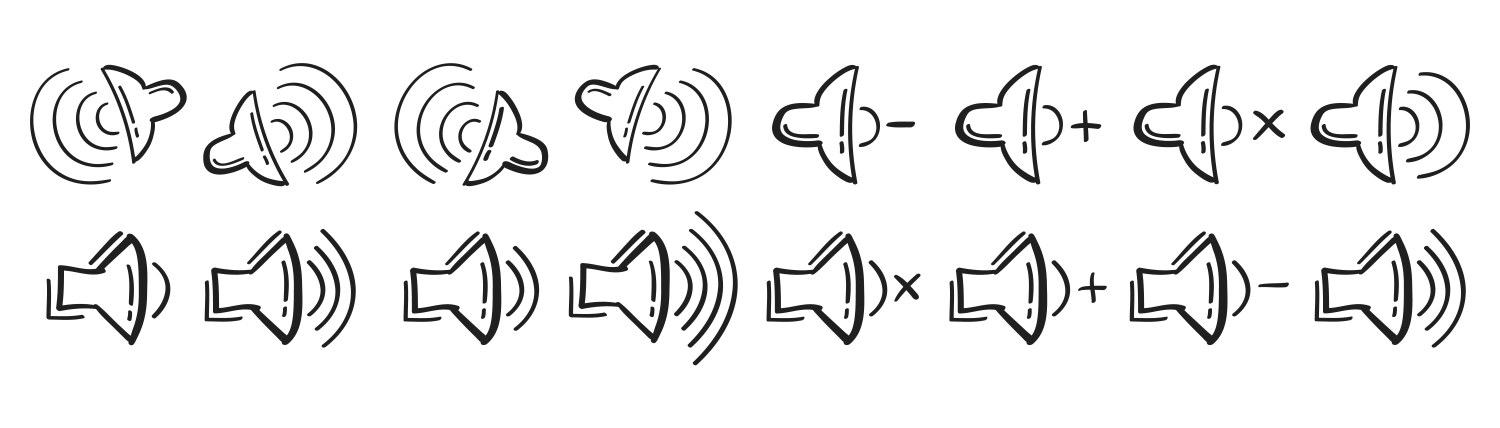 Sound volume control buttons set Royalty Free Vector Image