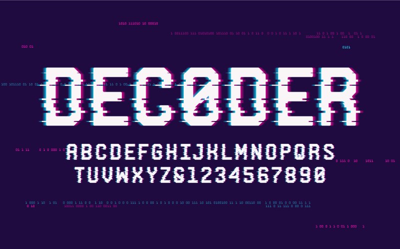 Technology abstract neon font and alphabet techno Vector Image