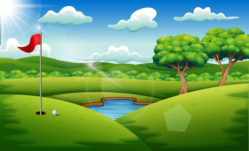 A golf course Royalty Free Vector Image - VectorStock