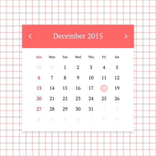 Calendar for the year 2015 Royalty Free Vector Image