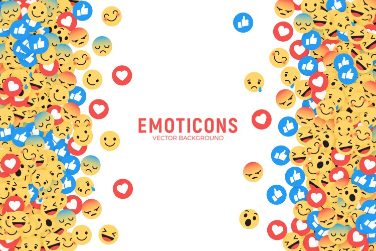 Abstract isolated emoji background icons Vector Image