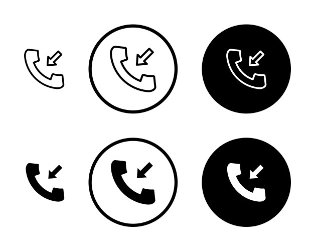 Incoming call icon set Royalty Free Vector Image