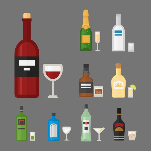 Alcohol borders Royalty Free Vector Image - VectorStock