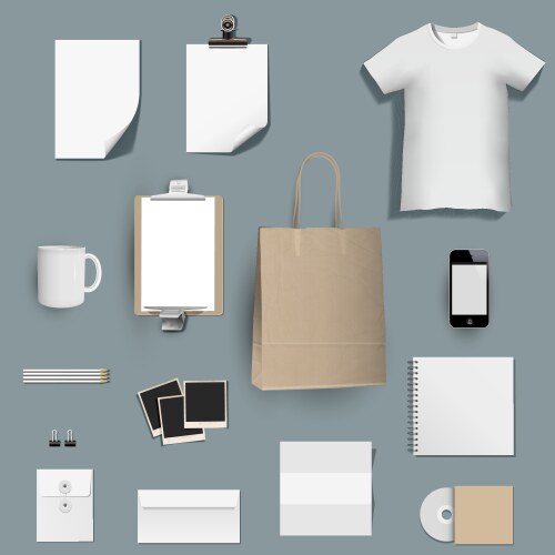 Brand identity template set mockup Royalty Free Vector Image