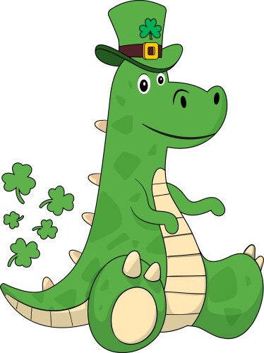 Cute female dinosaur isolated on white background Vector Image