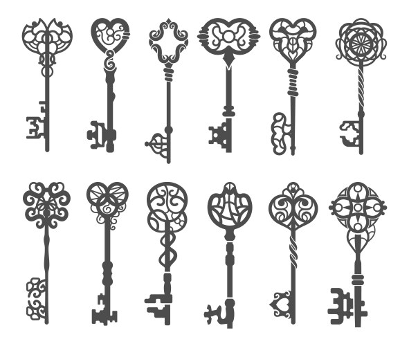 Fancy Skeleton Key Clipart Skeleton Key Clipart Stock Illustrations