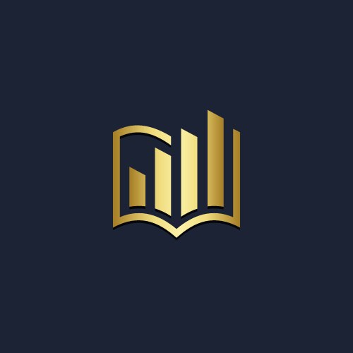 Gold arrow chart business finance logo Royalty Free Vector