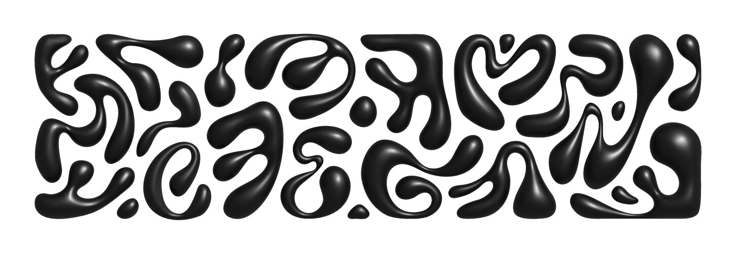 Liquid abstract organic blob shapes set wavy Vector Image