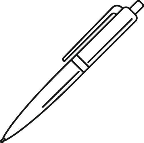 Fine writing pen outline Royalty Free Vector Image