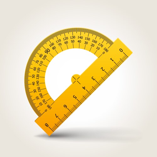 Protractor scale measuring rulers Royalty Free Vector Image