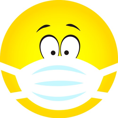 Smile emoji wearing face mask coronavirus Vector Image