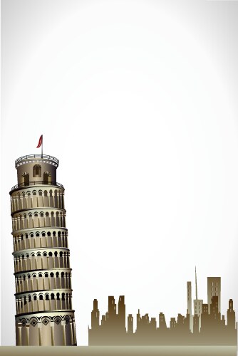 Famous italian landmark pisa tower coliseum Vector Image