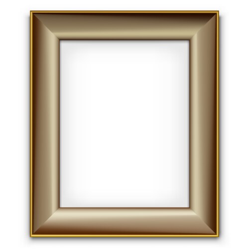 Wooden rectangular 3d photo frame with shadow Vector Image