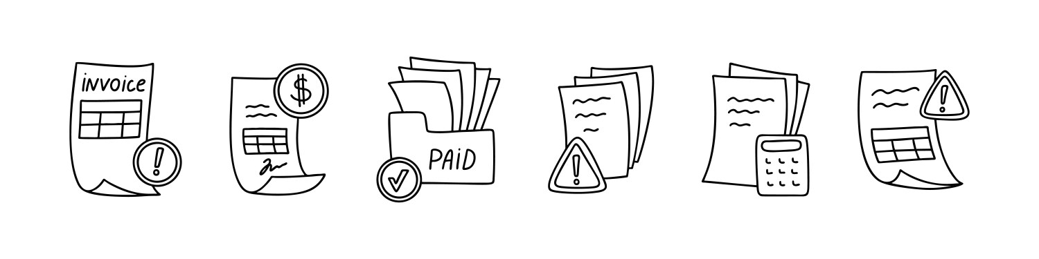 Invoice & Payment Doodle Set Royalty Free Vector Image