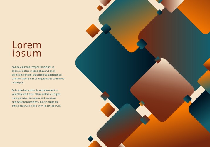 Rounded squares shapes composition geometric Vector Image