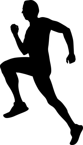 Male runner and female silhouette Royalty Free Vector Image