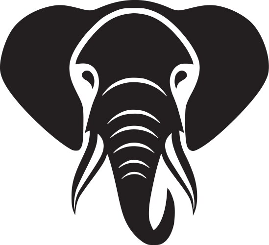 Elephant - black and white isolated icon Vector Image