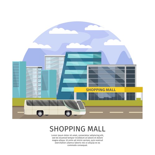 Shopping mall outside composition Royalty Free Vector Image