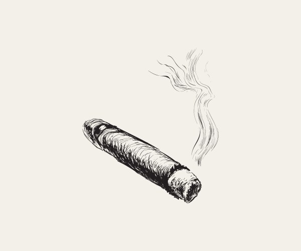 Smoking cigar with ashtray Royalty Free Vector Image