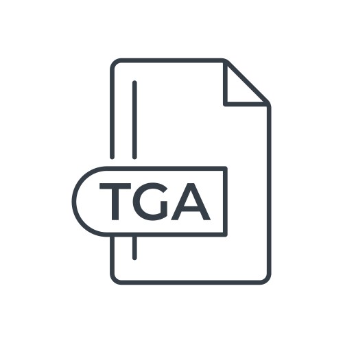 Tga file format icon extension line Royalty Free Vector
