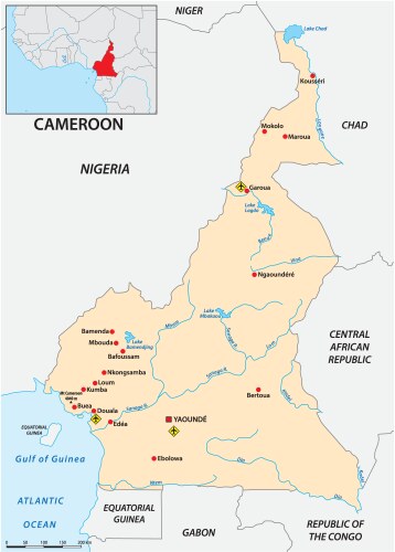 Map of the administrative divisions namibia Vector Image