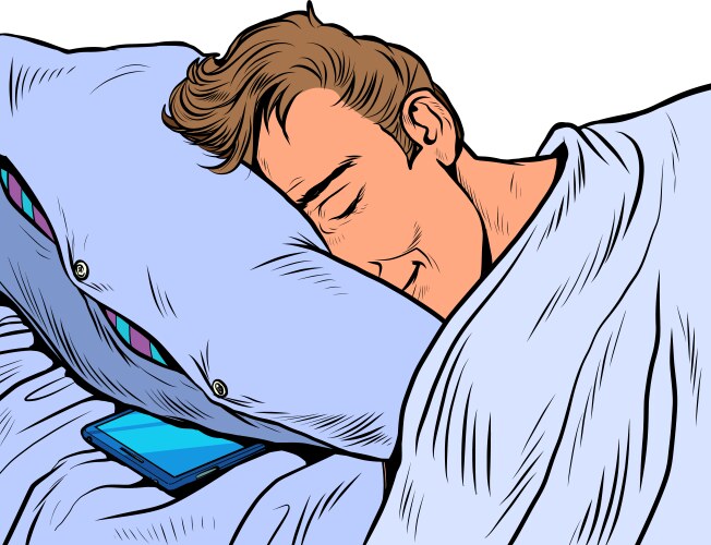Man sleeping in bed cartoon Vector Images & Graphics for Commercial Use ...
