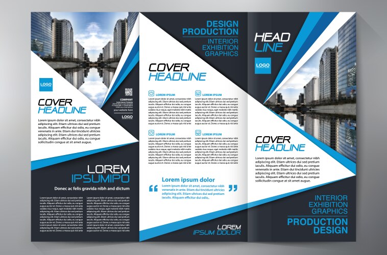 Brochure design template tri-fold abstract Vector Image