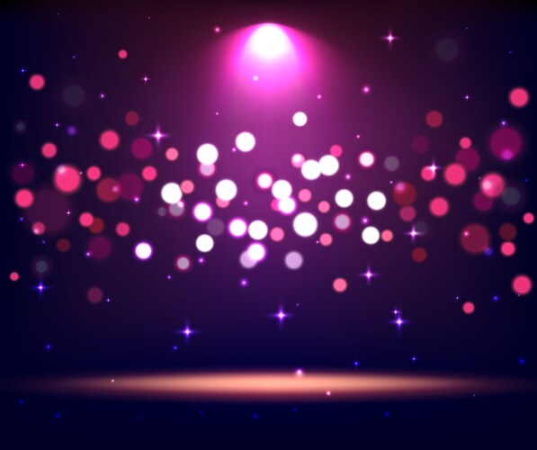 Performance stage with lightbulb glowing backdrop Vector Image