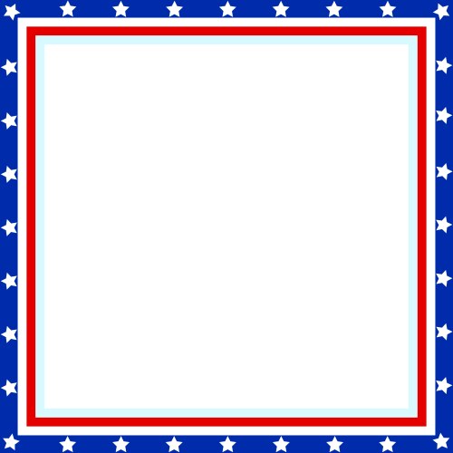 American flag symbols patriotic frame border Vector Image