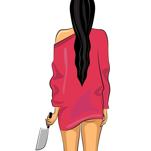 Girl with a knife Royalty Free Vector Image - VectorStock