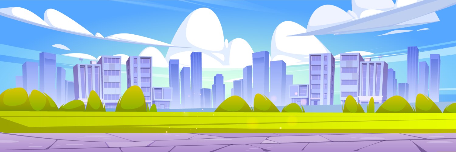 City downtown in summer Royalty Free Vector Image
