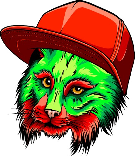Lynx abstract neon multicolored portrait Vector Image