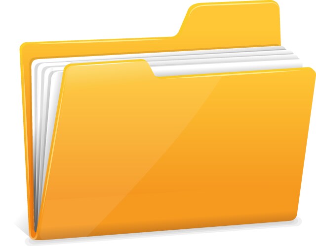 Yellow file folder icon and flat icons Royalty Free Vector
