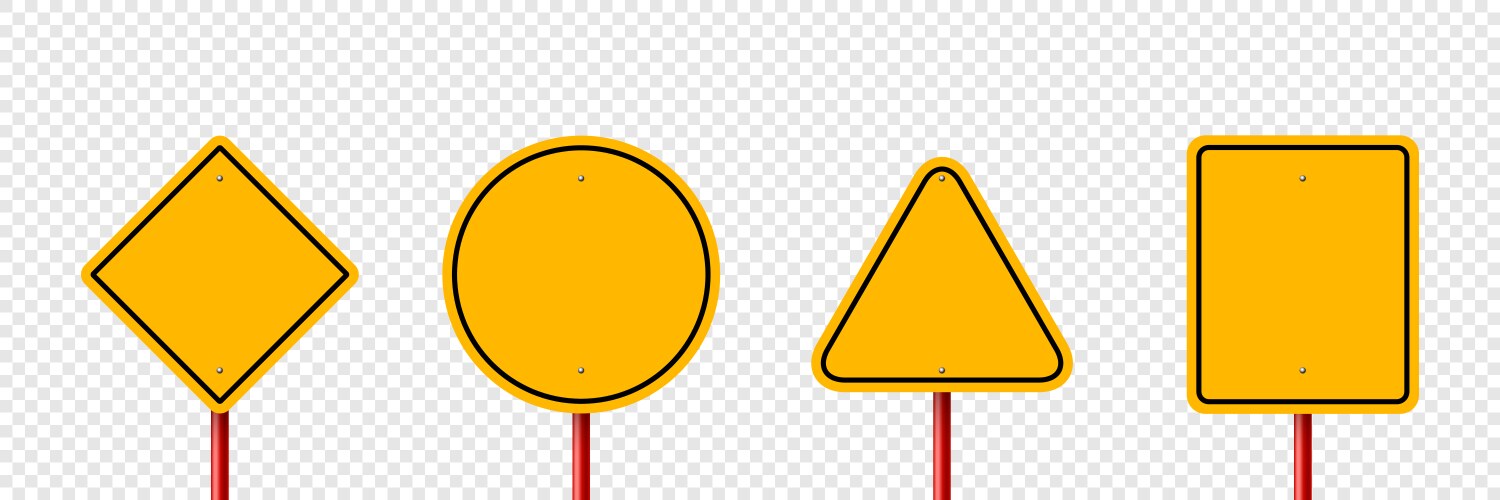 Yellow warning danger stop sign frame Royalty Free Vector