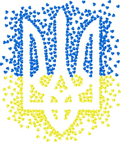 Textured ukrainian national emblem trident tryzub Vector Image