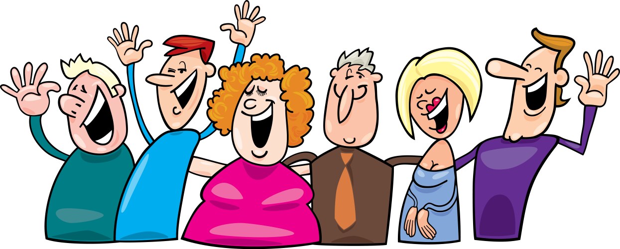 Cartoon laughing people Royalty Free Vector Image