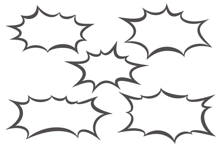Comic speech bubble cartoon manga frame Royalty Free Vector