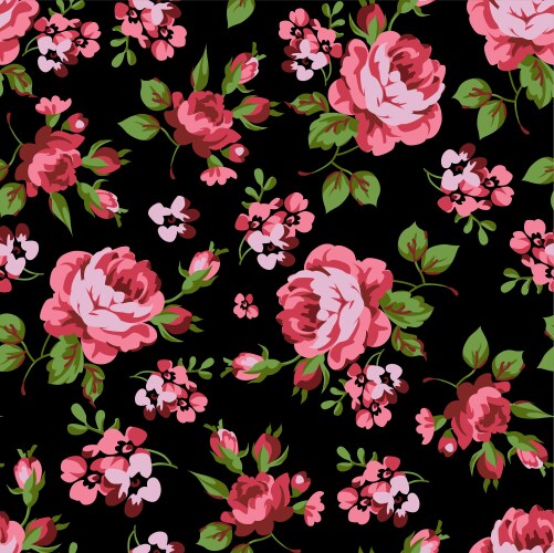 Seamless floral pattern with red roses Royalty Free Vector