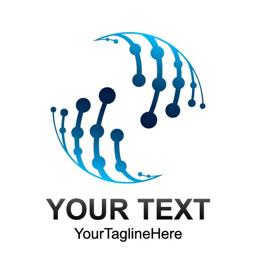 Creative abstract 3d pixel sphere logo design Vector Image