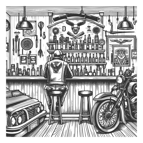 Motorcycle Biker Bar Vector Images (over 1,400)