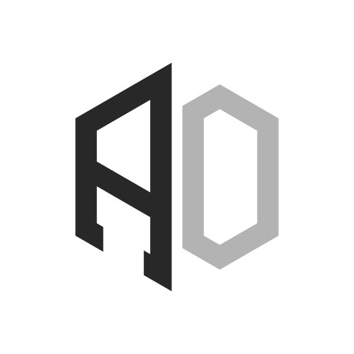 Minimal initials logo letters a and o ao initial Vector Image