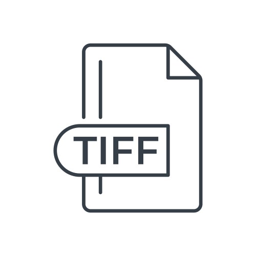 Tiff file format icon extension line Royalty Free Vector