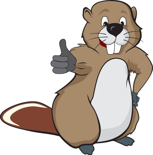 Cute beaver cartoon waving Royalty Free Vector Image