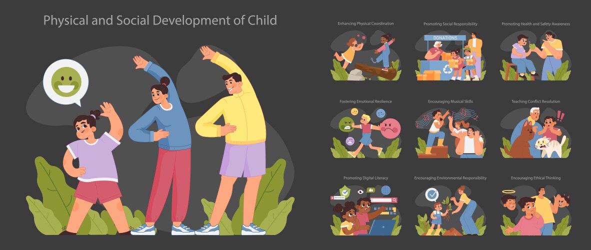 Child development set Royalty Free Vector Image