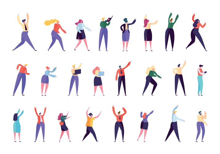 People characters collection cartoon set Vector Image