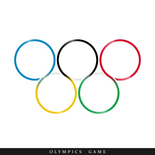 Olympic rings games logo editorial Royalty Free Vector Image
