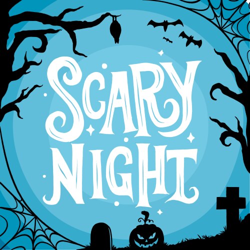 Scary night lettering Royalty Free Vector Image