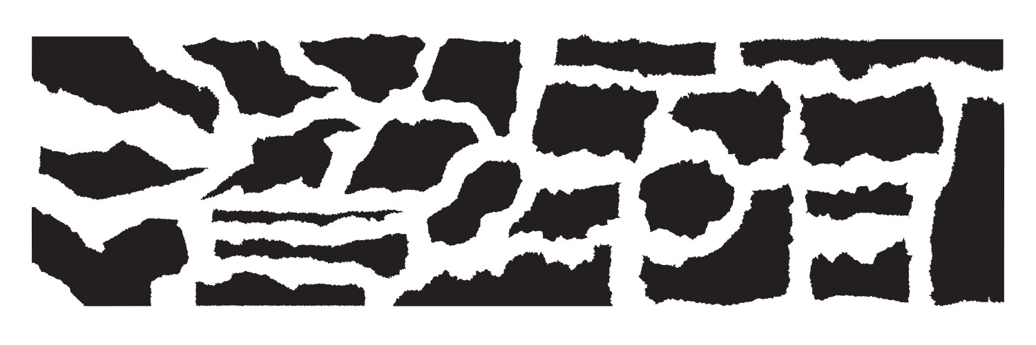 Torn paper frames with jagged edges ripped Vector Image